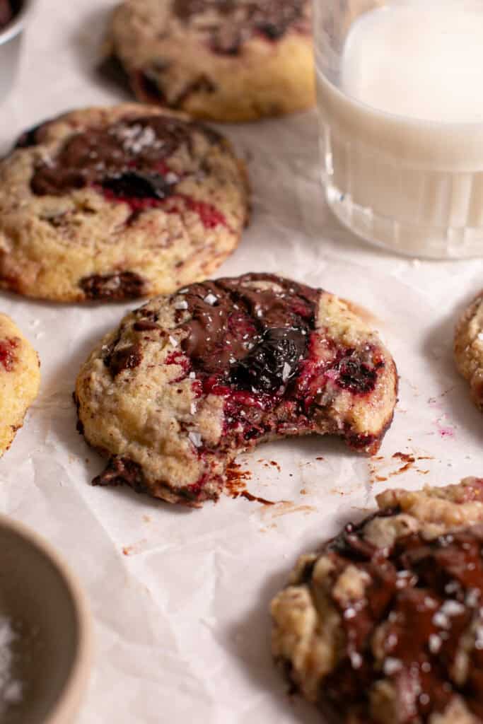 Dark Chocolate Cherry Cookies - The Little Holly That Could